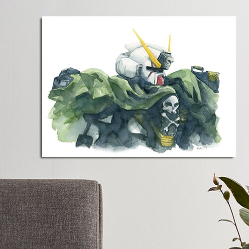 Gundam Wall Art Crossbones Gunpla Prints Anime Watercolour - Etsy