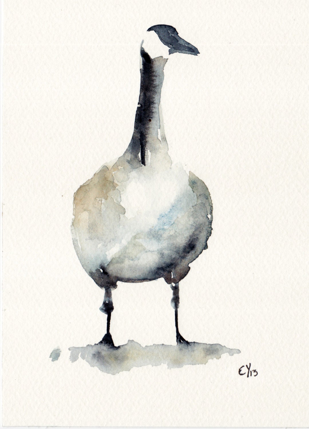 Goose Fine Art Canda Geese Ornithology Painting Watercolor | Etsy