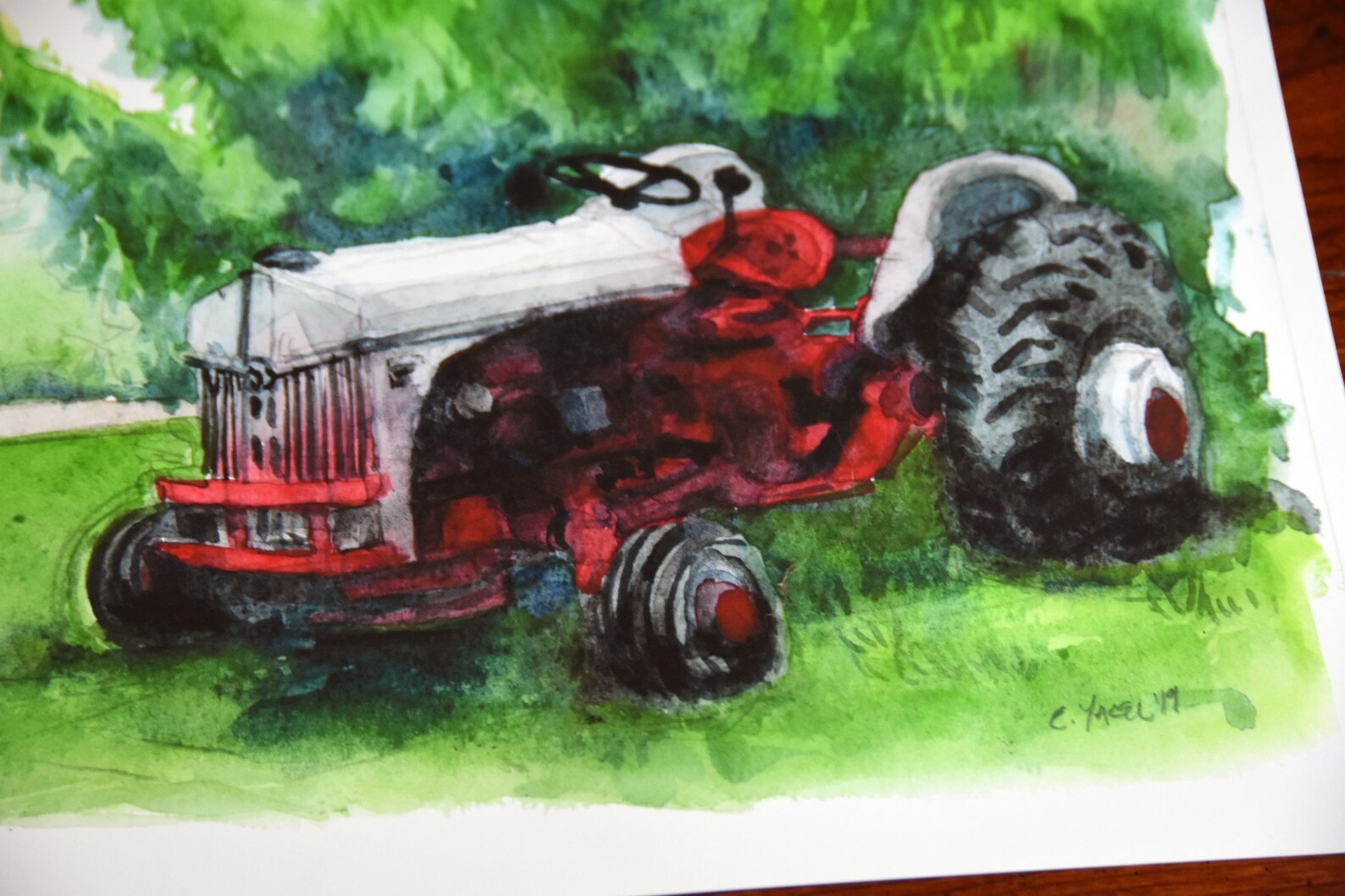 Ford Model N Old Red Tractor Watercolor Painting Vintage - Etsy