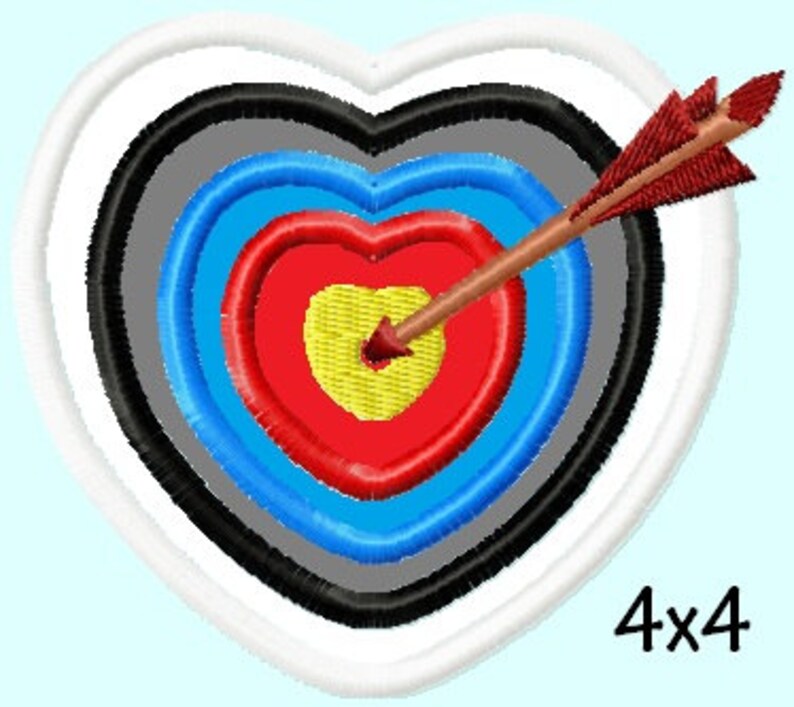 Archery Heart Target APPLIQUE Embroidery Design INSTANT - Etsy