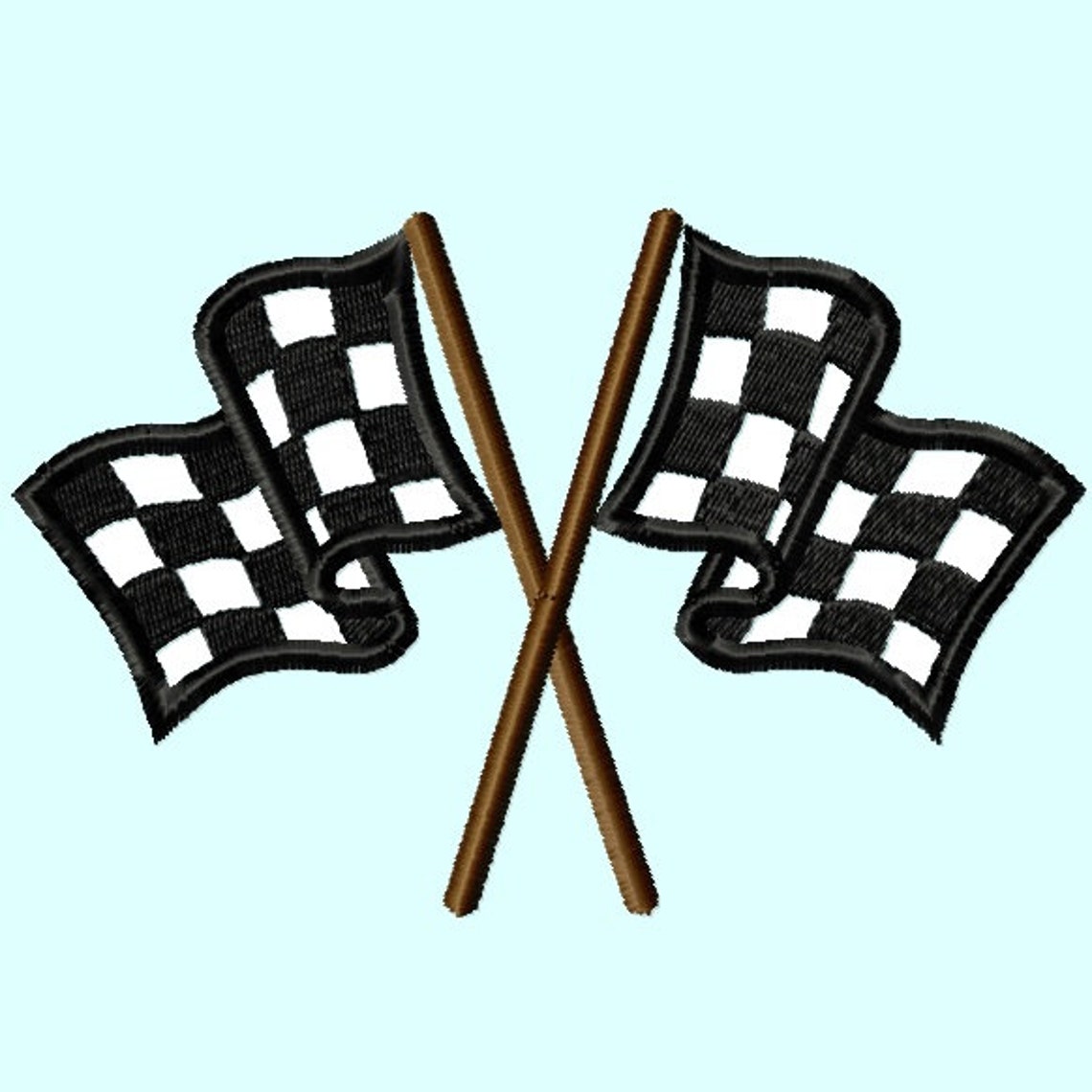 Embroidery Design Race Car Flags APPLIQUE Embroidery Design 4 Sizes ...