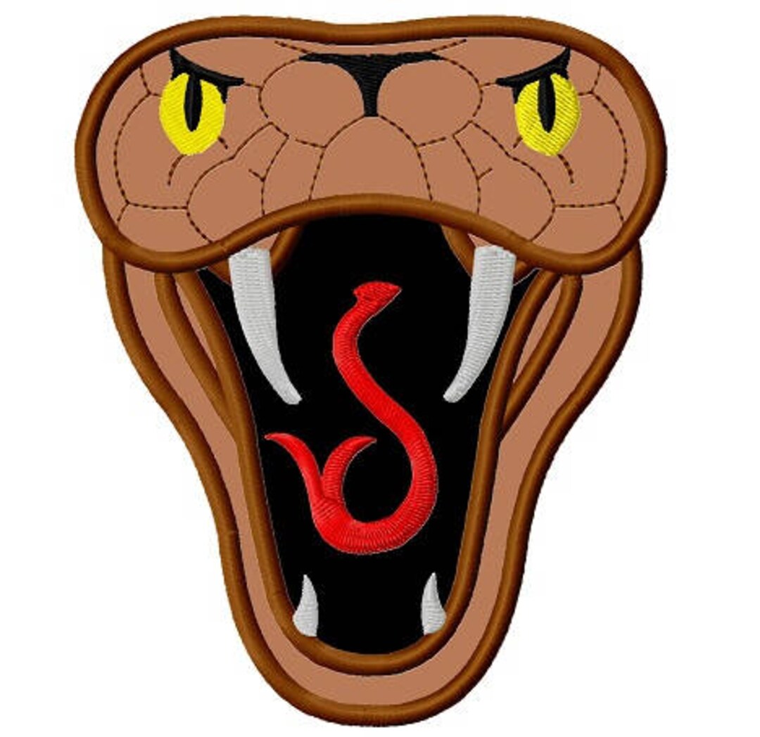 Embroidery Design Snake Face APPLIQUE Embroidery Design 4 Sizes INSTANT ...