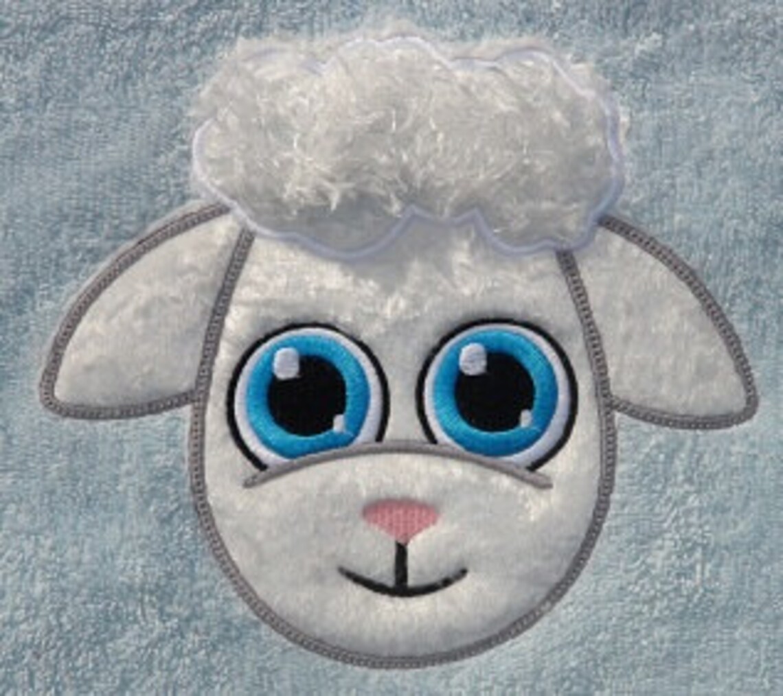 Cute Lamb Sheep Head APPLIQUE Embroidery Design 4 Hoop Sizes INSTANT ...