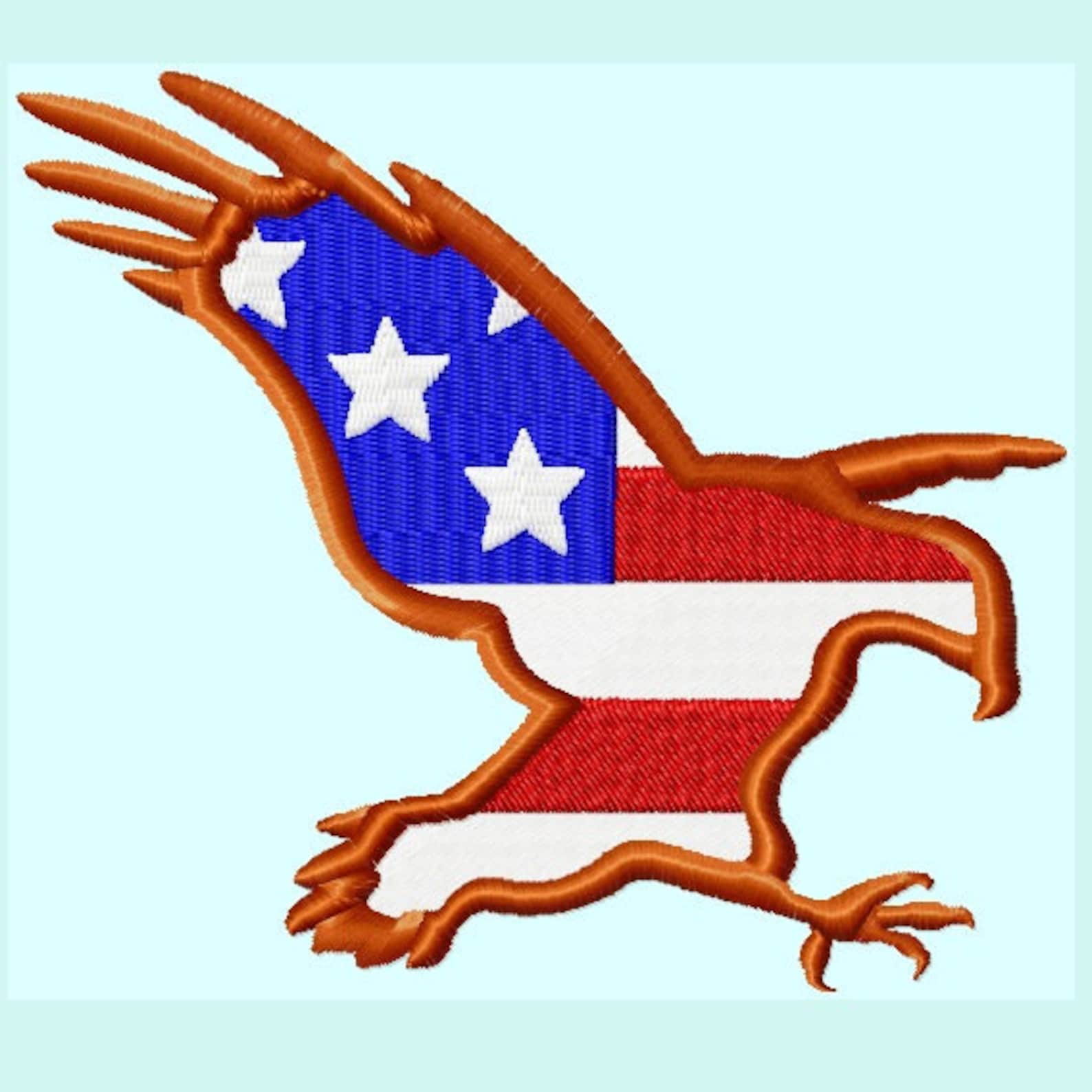 Eagle American Flag Embroidery Designs 3 Sizes INSTANT | Etsy