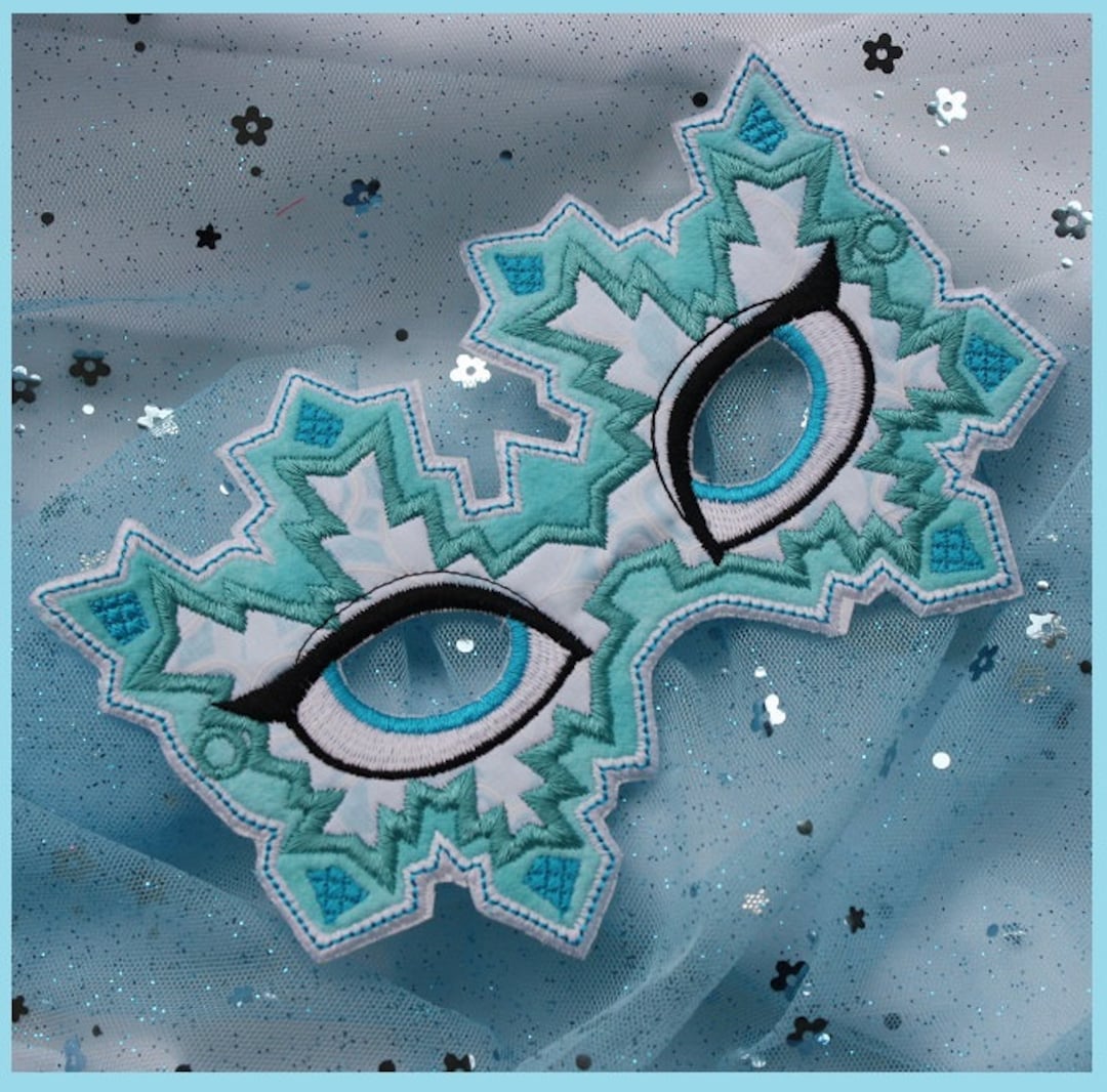 Snow Queen Mask in the Hoop Embroidery Applique Design 2 Sizes for ...