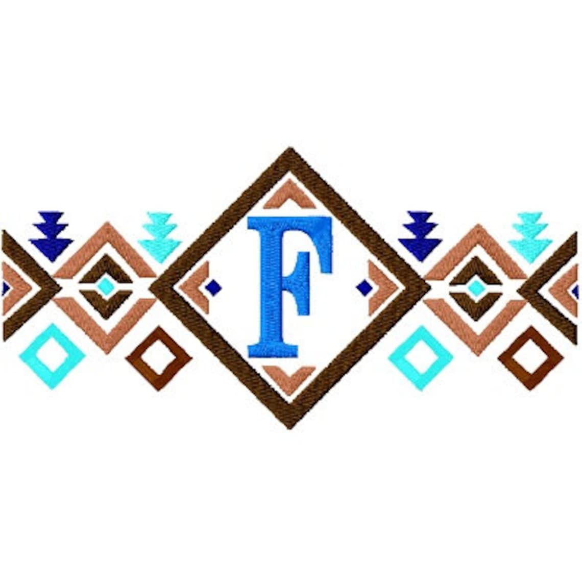Tribal Pattern Monogram Frame Border Fill 3 Sizes Embroidery - Etsy