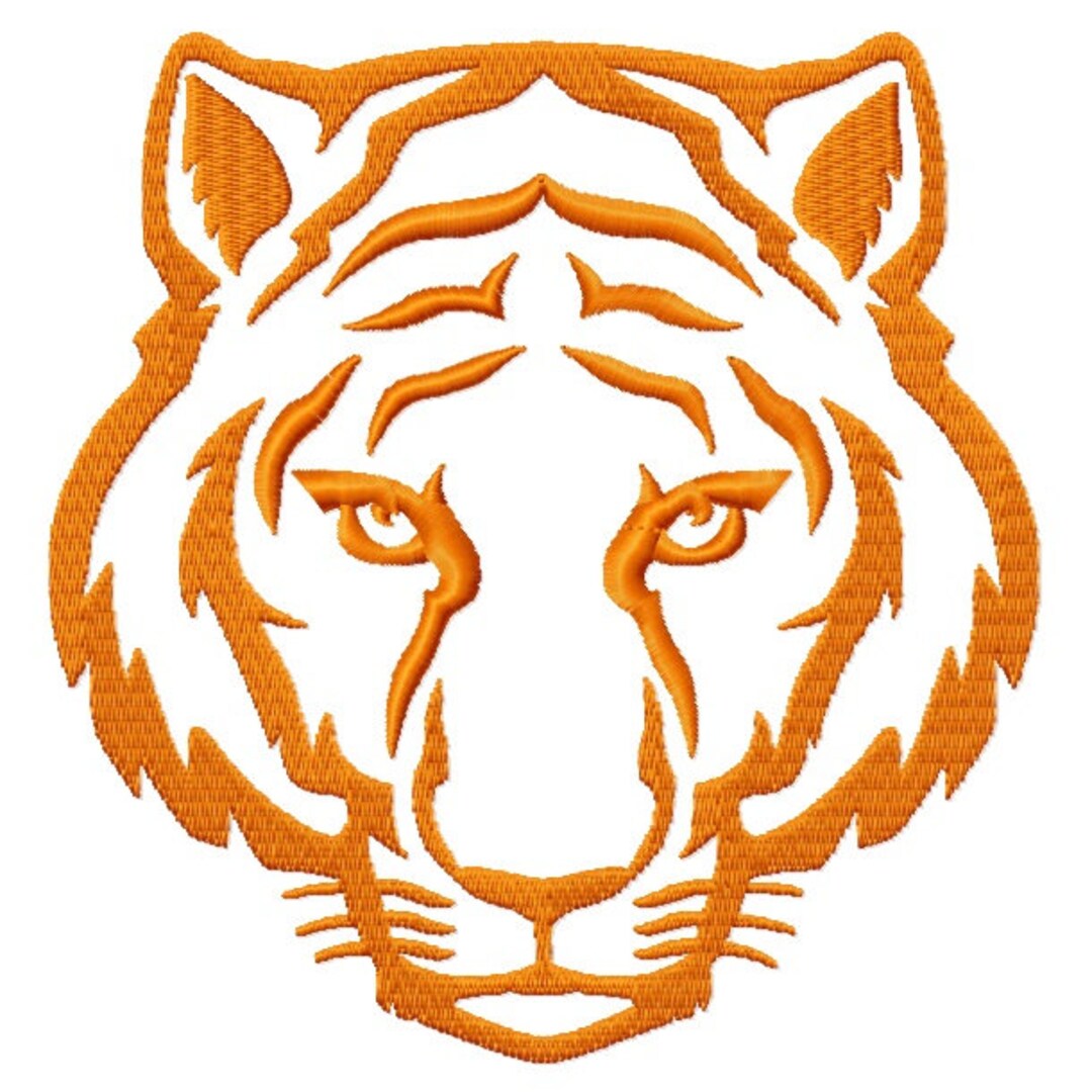 Embroidery Design Tiger Face Down Embroidery Fill Designs 5 Sizes ...