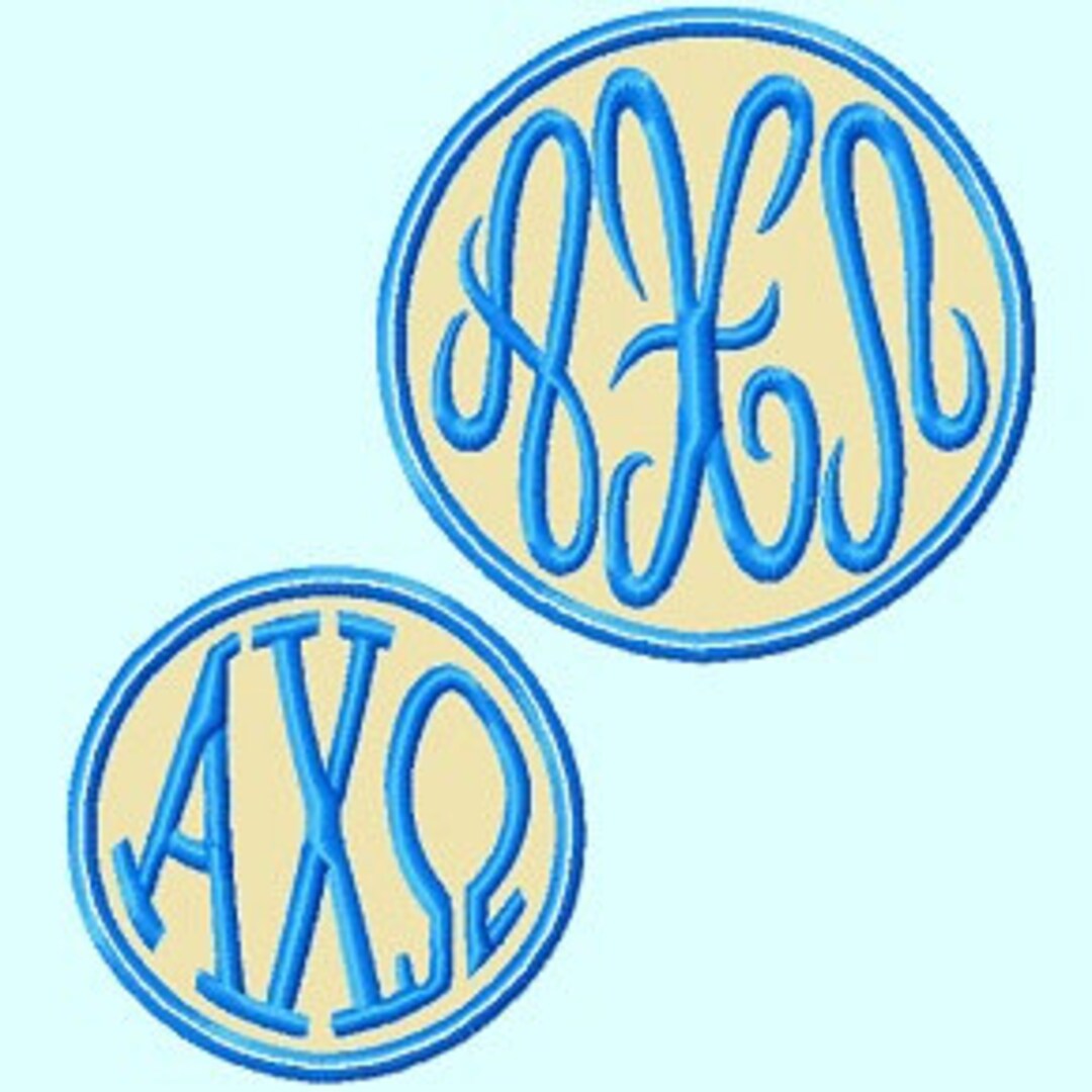 Two Versions of Alpha Chi Omega Applique Embroidery Designs 3 Sizes ...