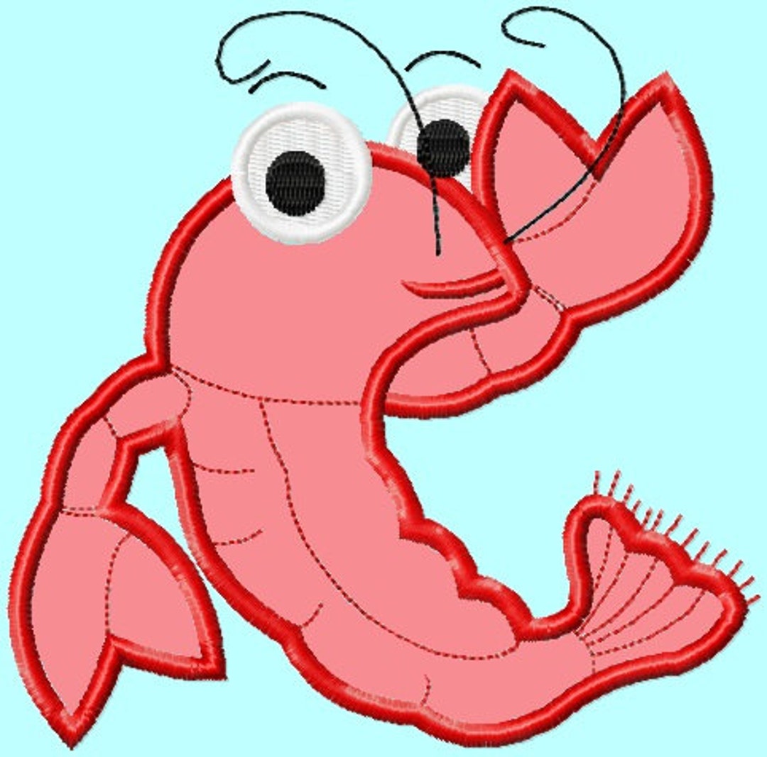 Crawfish or Lobster Applique Embroidery Designs 4 Sizes INSTANT ...