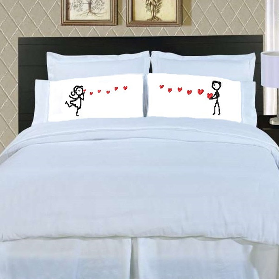 Stick People Couple LOVE Heart Embroidery Design 2 Sizes Each INSTANT ...
