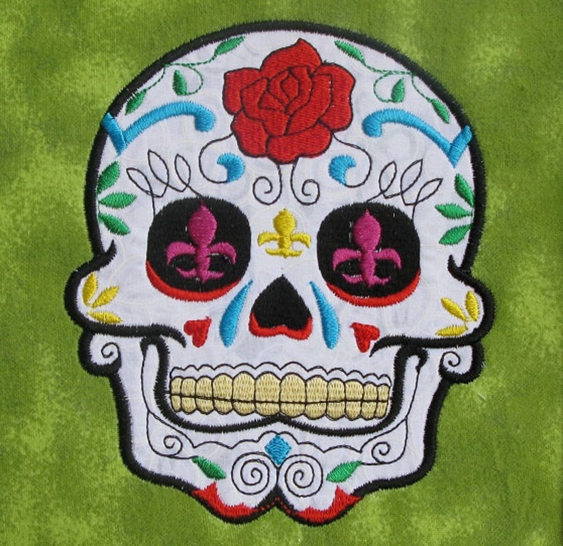 Sugar Skull APPLIQUE Embroidery Designs 3 sizes for hoops 4x4 | Etsy