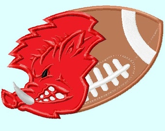Wild Hog Football Ball Embroidery Designs 4 Sizes INSTANT | Etsy