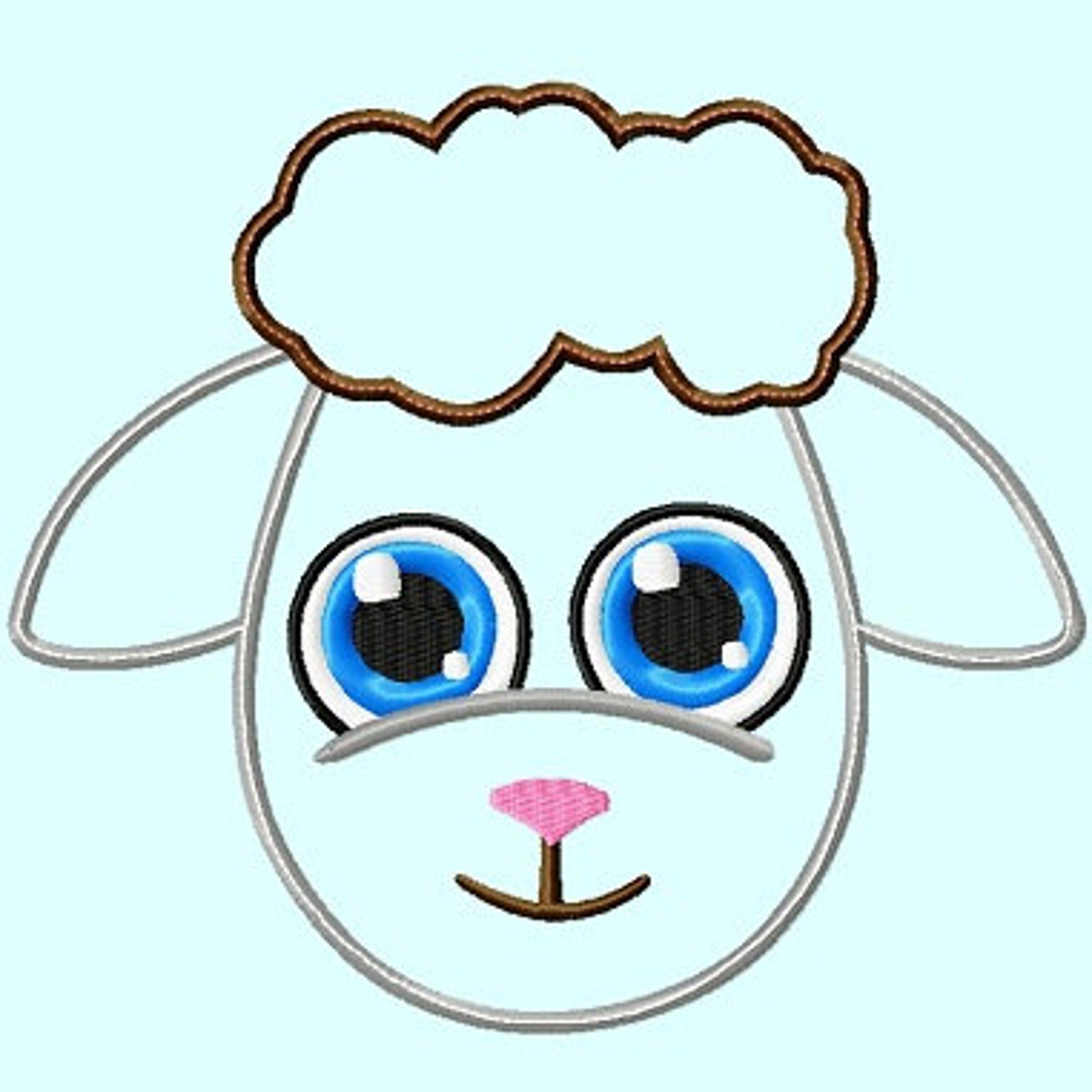 Cute Lamb Sheep Head APPLIQUE Embroidery Design 4 Hoop Sizes INSTANT ...