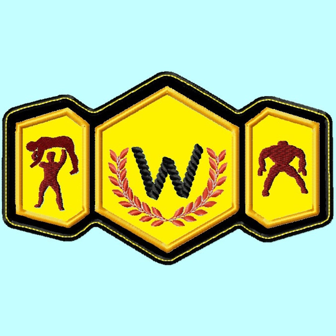 Wrestling Belt Applique Embroidery Design, 5,6,7 Inches Wide Sizes ...