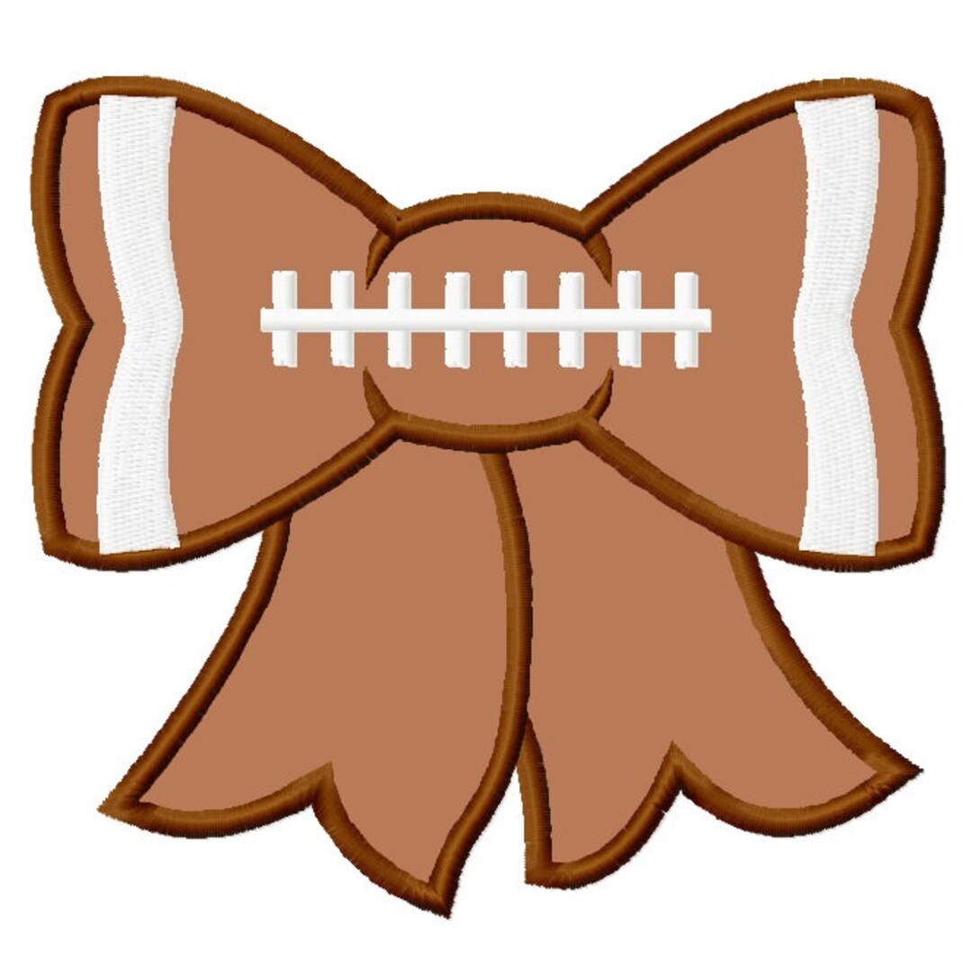 Football Bow Applique Embroidery Design 4 Sizes Included INSTANT ...
