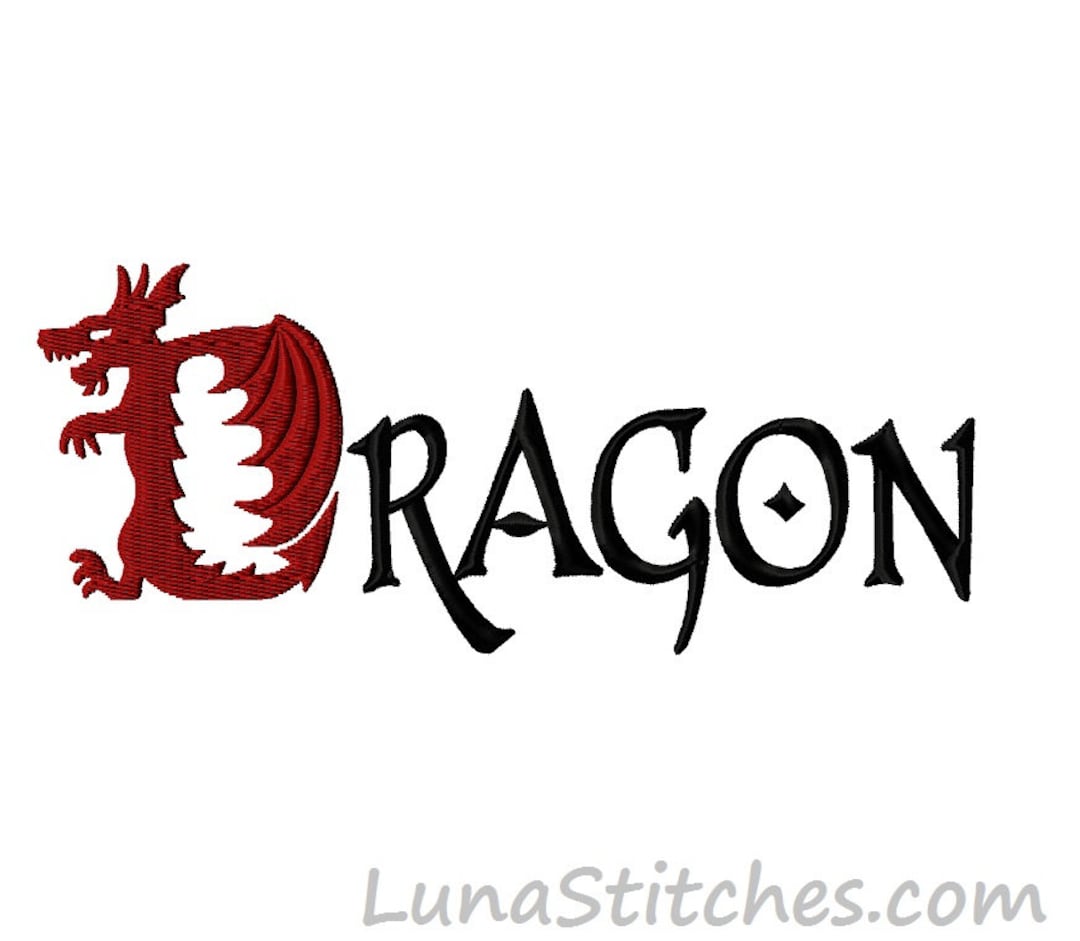 Dragon Word Fill Embroidery Designs, Includes 4,5,6,7 Inches INSTANT ...