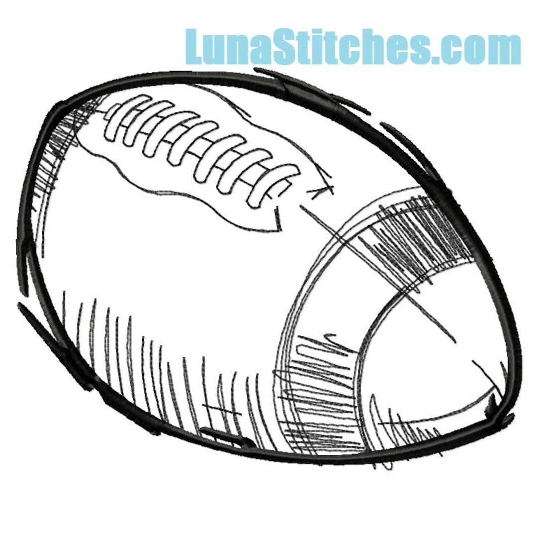 Football Sketch Easy Stitch Embroidery Designs 4 Sizes, Hoops 4x4 5x7 ...