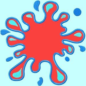 Splash Applique Embroidery Design 4,5,6,7,8, Inches Wide Sizes INSTANT ...