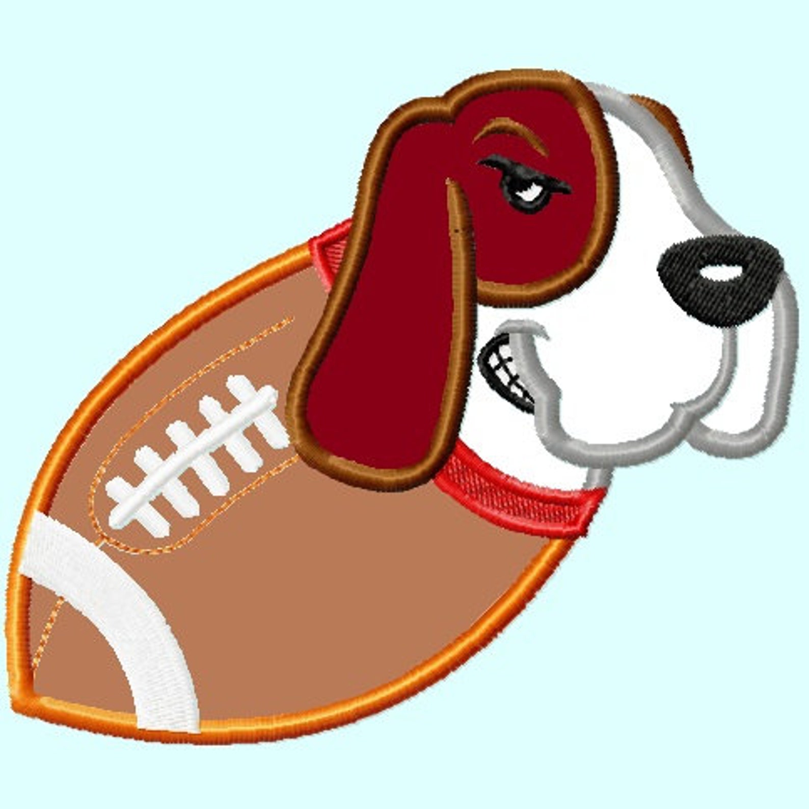 Hound Dog Mascot on Football 2nd Version Applique Embroidery - Etsy