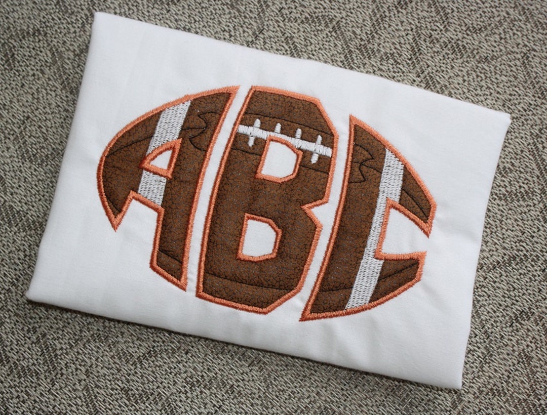 Embroidery Design Football Monogram Font Set APPLIQUE Embroidery ...