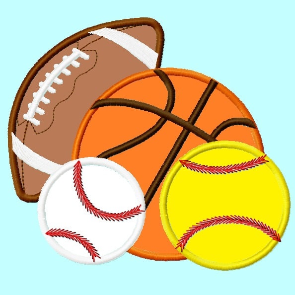 Sports Ball Combo 2 Applique Machine Embroidery Design INSTANT DOWNLOAD ...