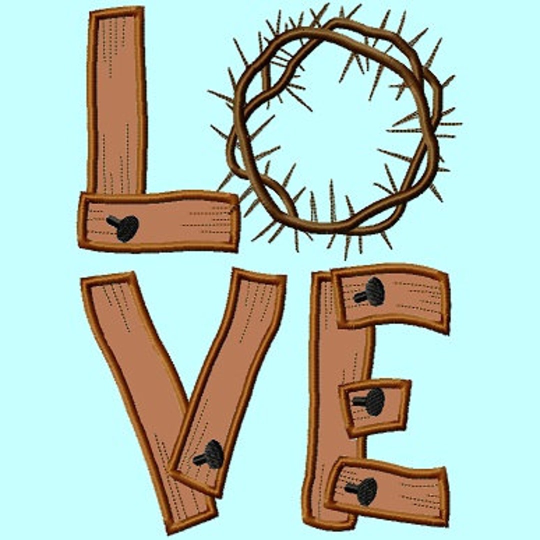 LOVE With Thorn Crown Applique Embroidery Designs 5sizes INSTANT ...