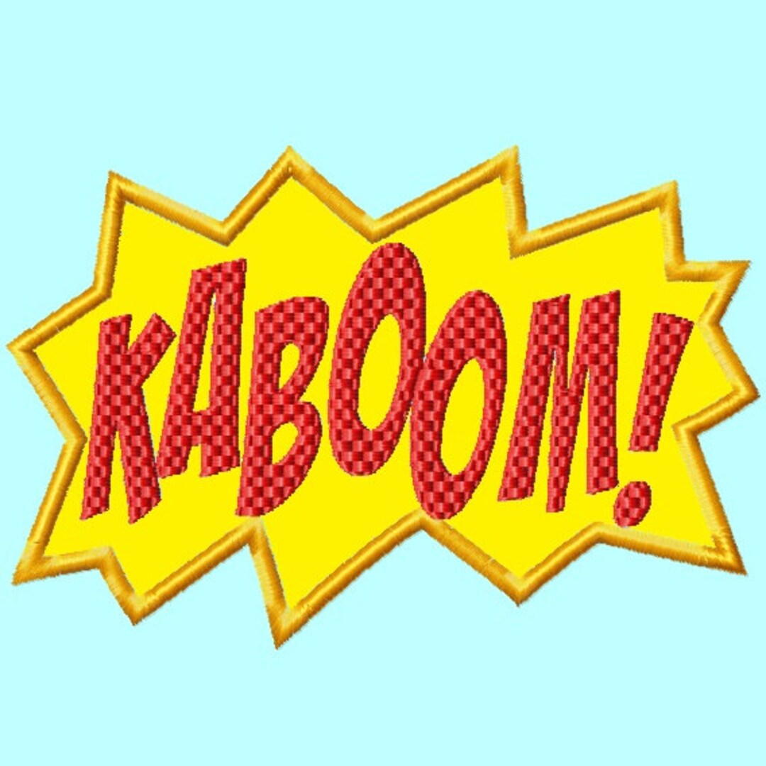 Kaboom Applique Embroidery Design, 4 Sizes INSTANT DOWNLOAD - Etsy