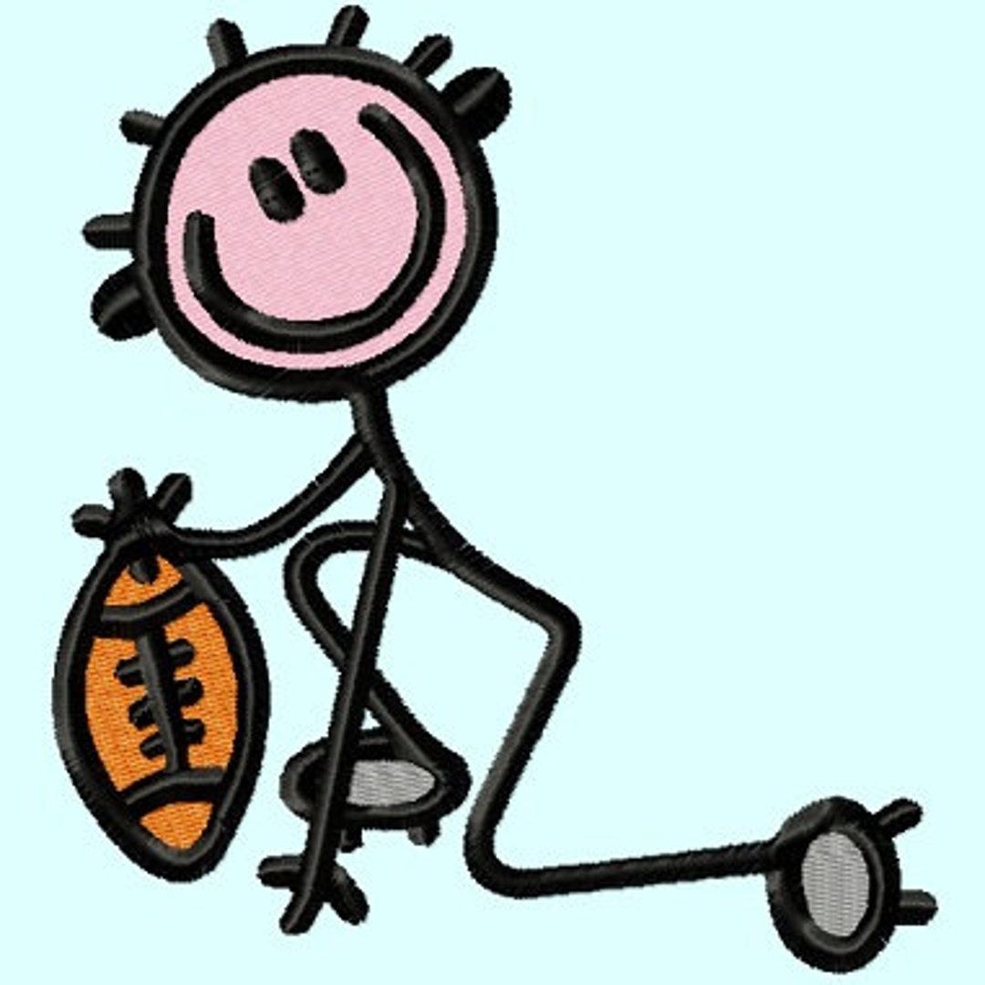 The Stick People Football Player Embroidery Designs INSTANT DOWNLOAD - Etsy