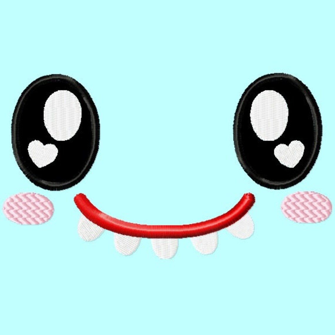 Monster Face APPLIQUE Embroidery Designs / 4 Sizes INSTANT - Etsy