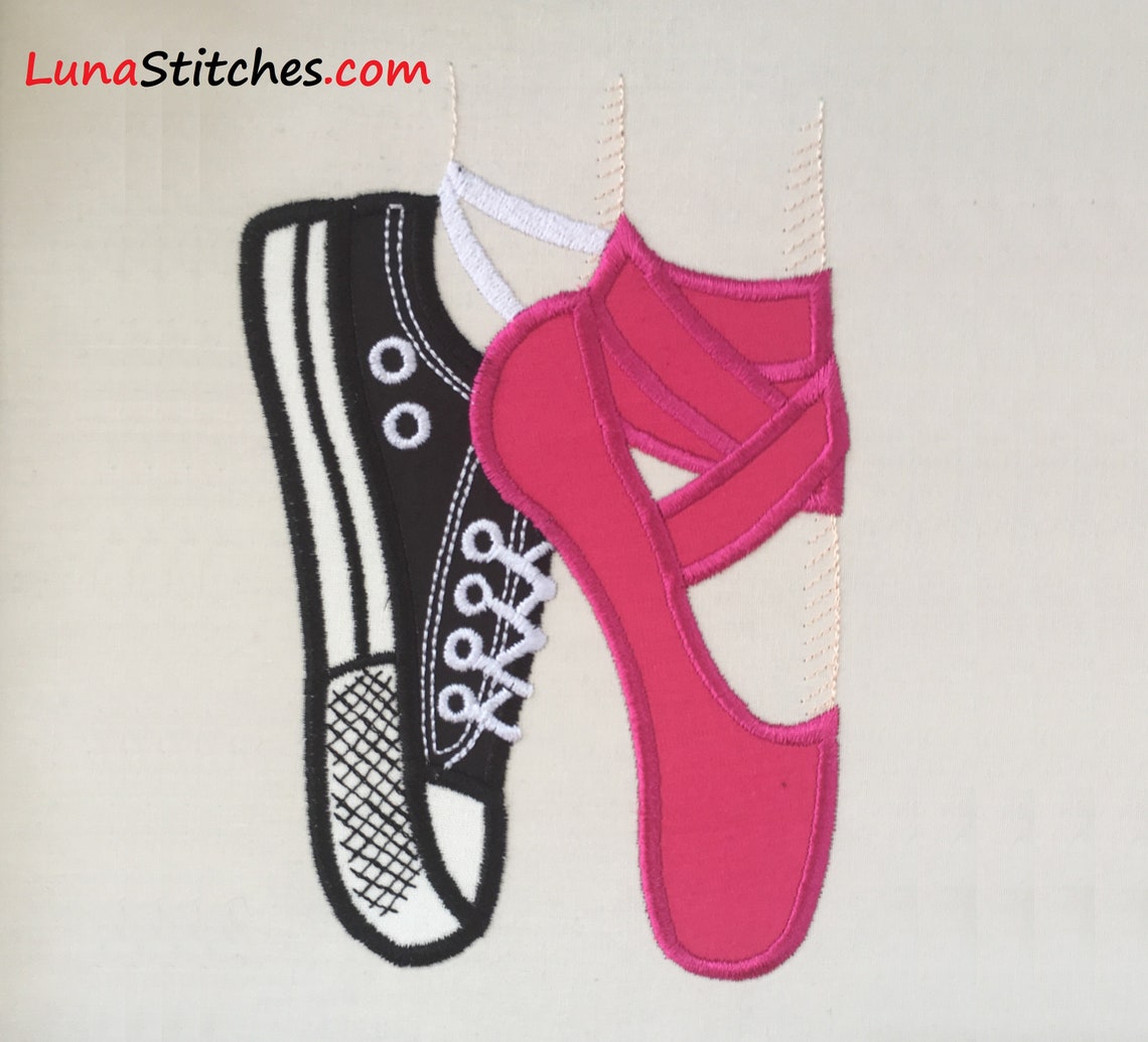 Embroidery Design File Ballerina Dancing Tennis Shoes Applique | Etsy