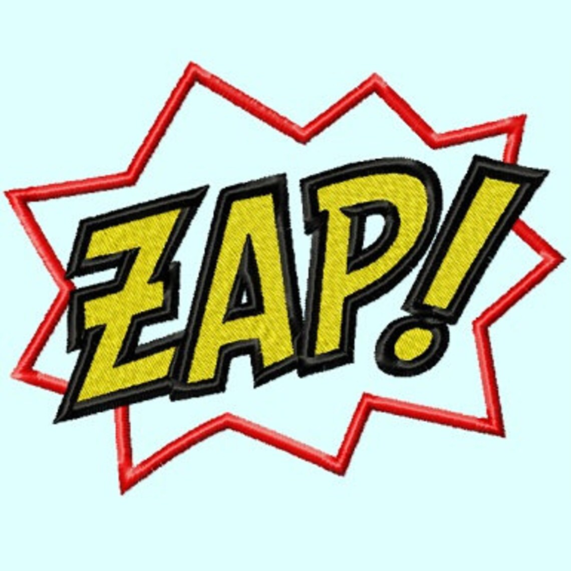 Word ZAP Applique Embroidery Design, 3 Sizes INSTANT DOWNLOAD - Etsy