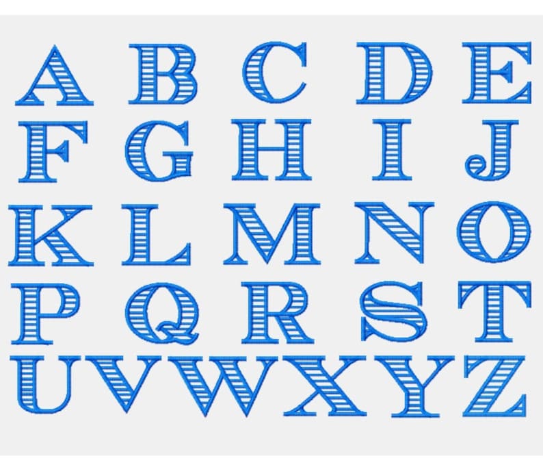 Stripes Font Set in 3 Sizes Embroidery Designs INSTANT DOWNLOAD - Etsy