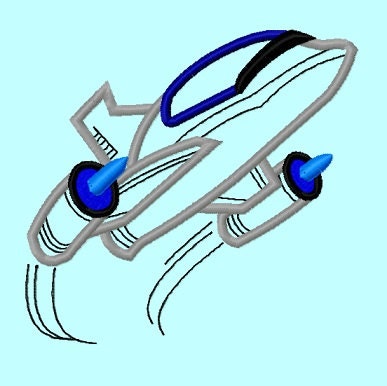 Spaceship APPLIQUE Embroidery Design 4 Sizes Included INSTANT DOWNLOAD ...