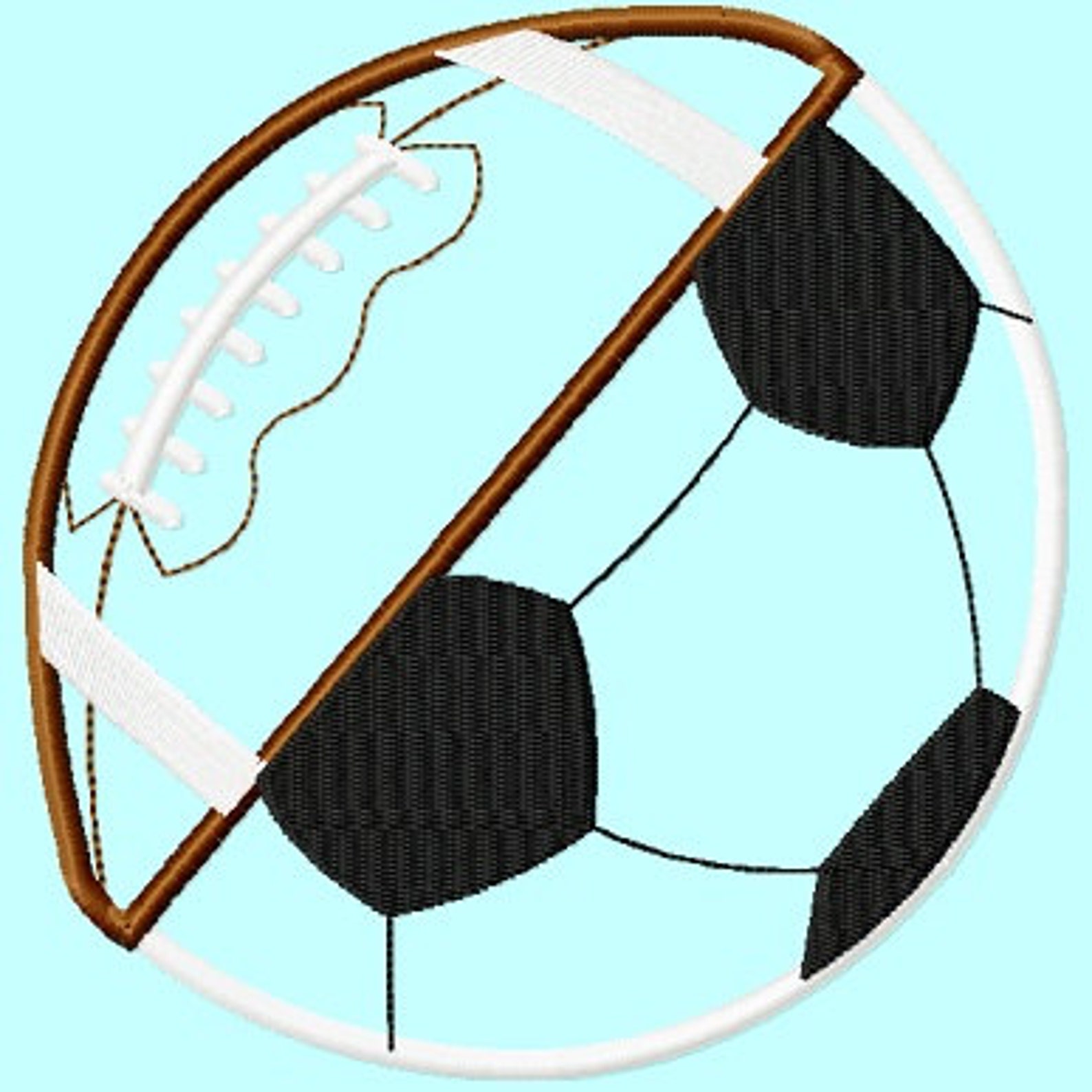 Football and Soccer Ball Applique Embroidery Design 3 Sizes | Etsy