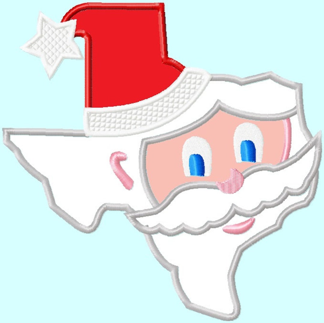 Texas State Santa Claus Applique Embroidery Designs INSTANT DOWNLOAD - Etsy
