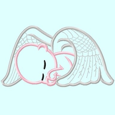 Baby Angel APPLIQUE Embroidery Design 4 Sizes INSTANT DOWNLOAD - Etsy