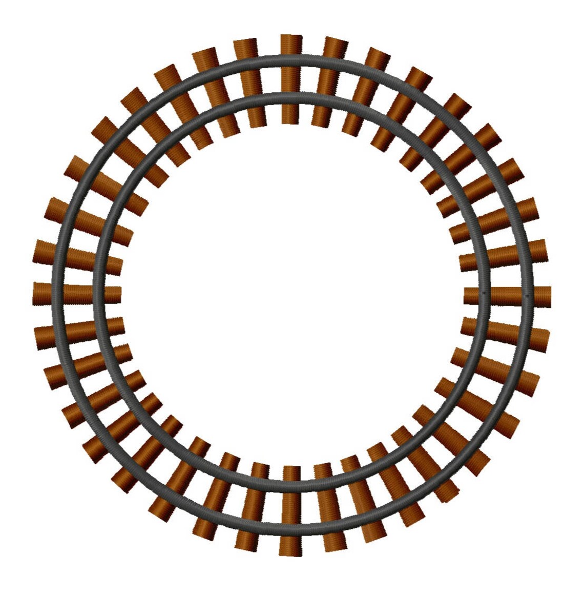 Train Tracks Round Monogram Frame Embroidery Designs INSTANT - Etsy