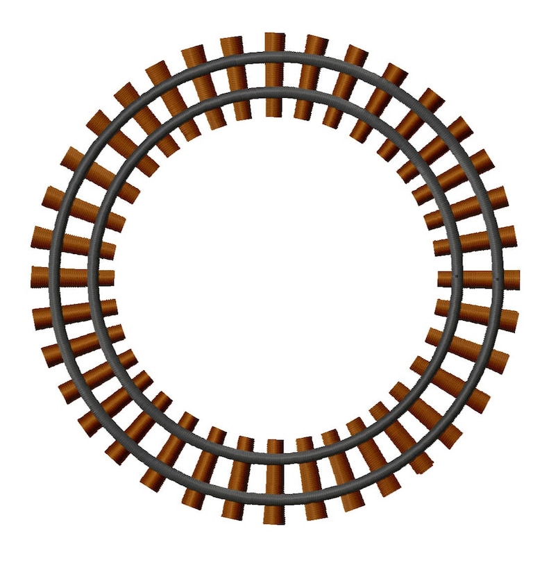 Train Tracks Round Monogram Frame Embroidery Designs INSTANT DOWNLOAD ...