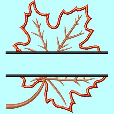 Split Autumn Leaf Applique Embroidery Design INSTANT DOWNLOAD | Etsy