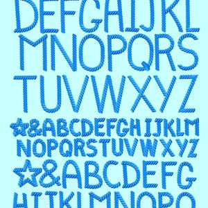Rope Font Set in 3 Sizes Embroidery Designs INSTANT DOWNLOAD Includes ...