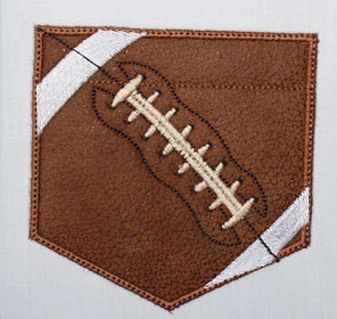Football Pocket Shape Applique Embroidery Design 4 Sizes for | Etsy