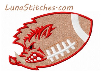 Wild Hog Football Ball Version2 Embroidery Designs 4 Sizes | Etsy