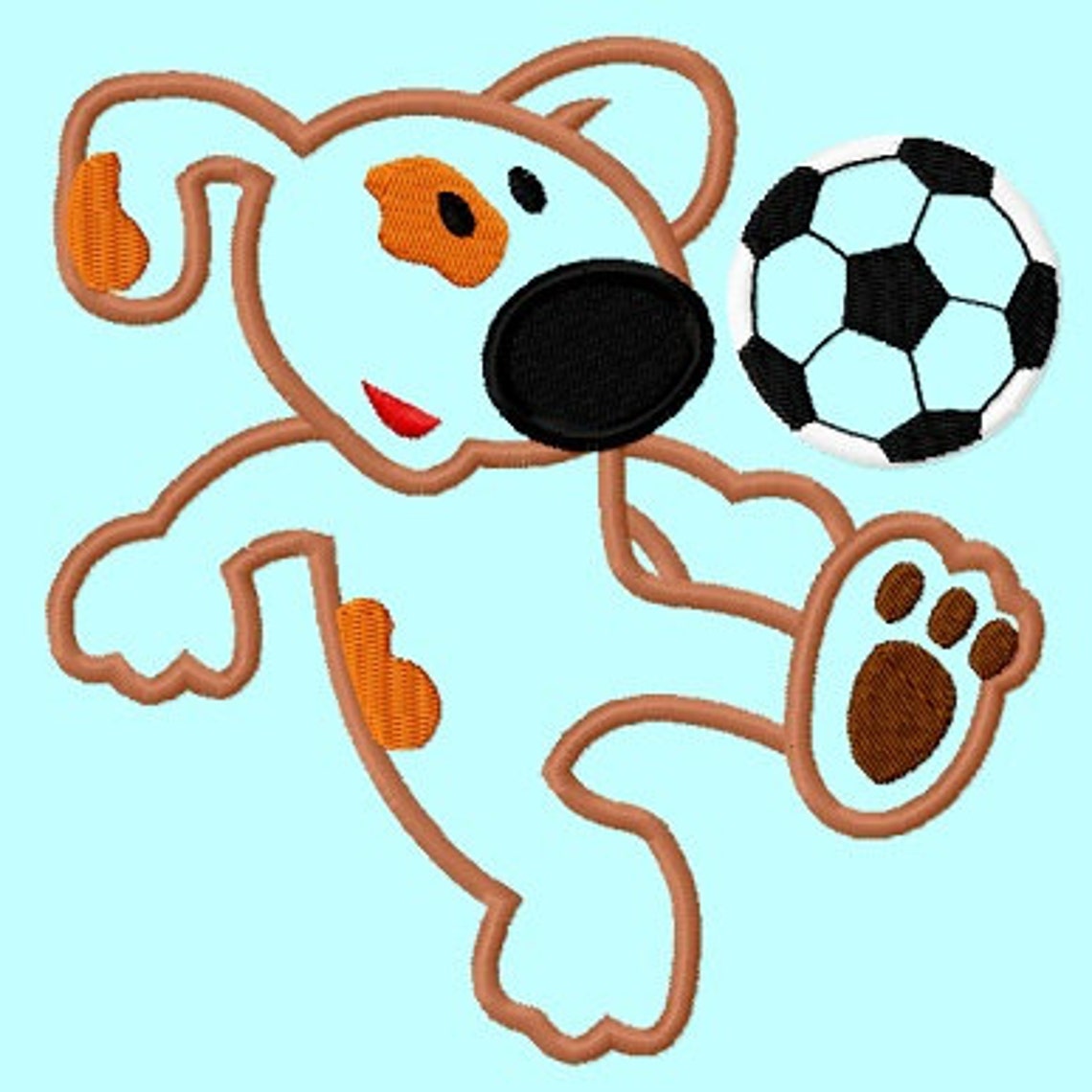 Soccer Dog Applique Embroidery Design, 3 Sizes INSTANT DOWNLOAD - Etsy