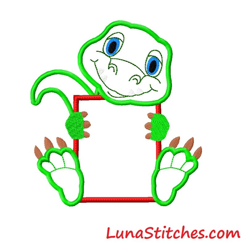 Baby T-rex Dinosaur Dino Frame APPLIQUE Embroidery Design | Etsy