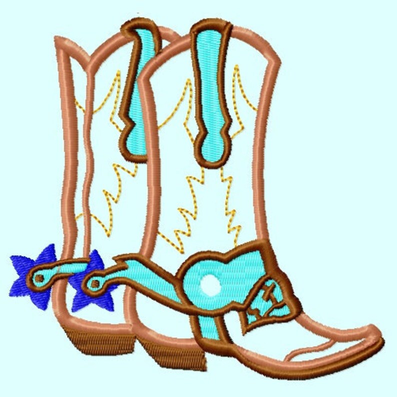 Cowboy Boots APPLIQUE Embroidery Design INSTANT DOWNLOAD - Etsy