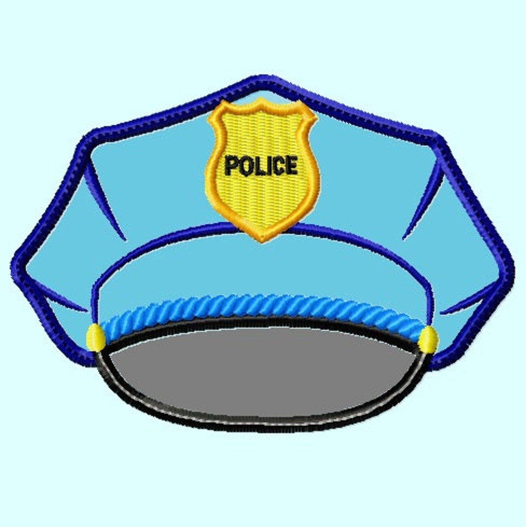 Police Hat APPLIQUE Embroidery Design (great for Hooded Towels and ...