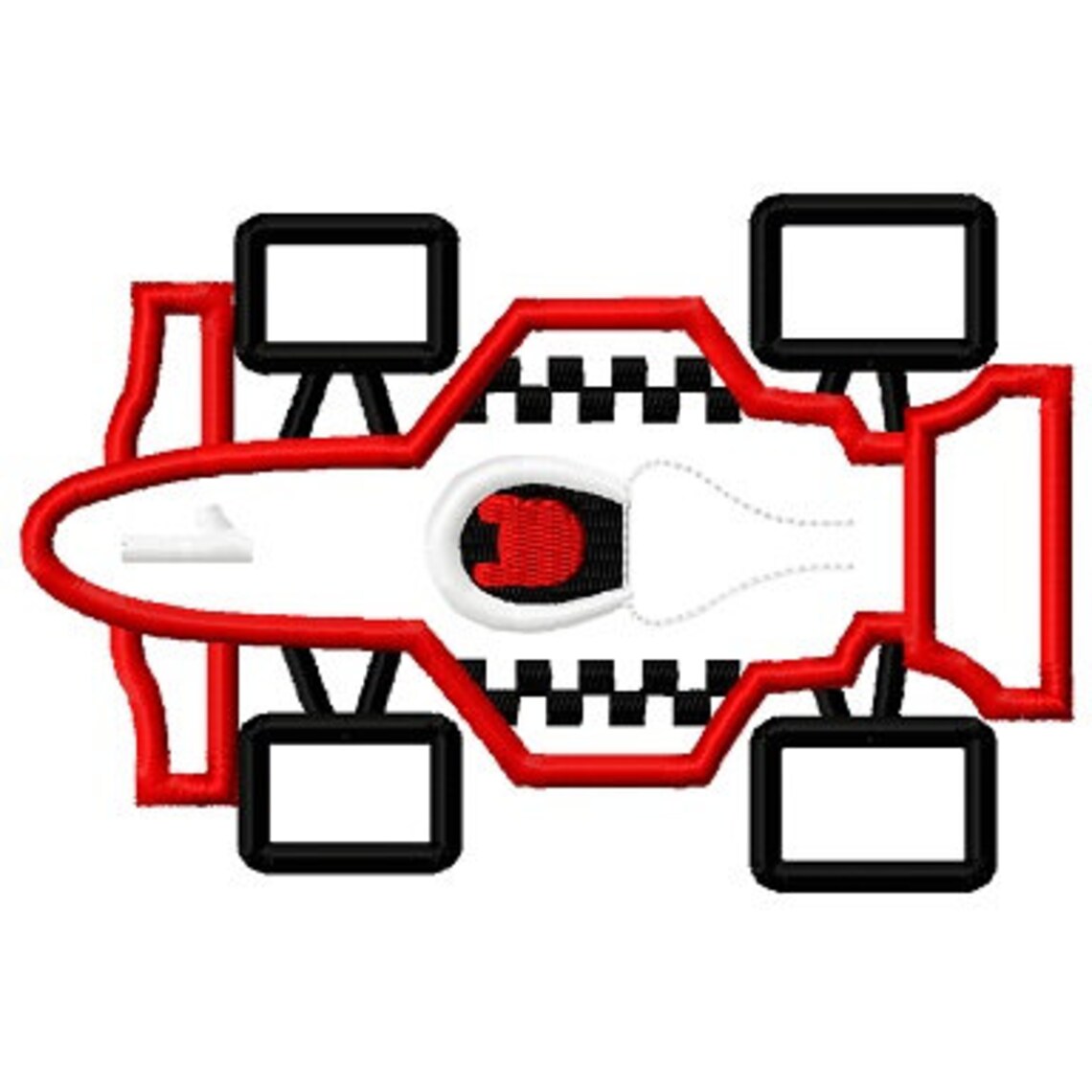 Red Race Car Top View APPLIQUE Embroidery Design 3 Sizes - Etsy