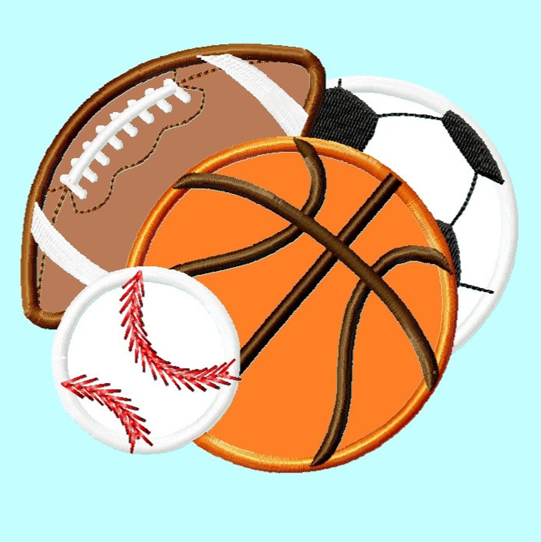 Embroidery Design File All Sports Balls Baseball, Soccer, Football and ...