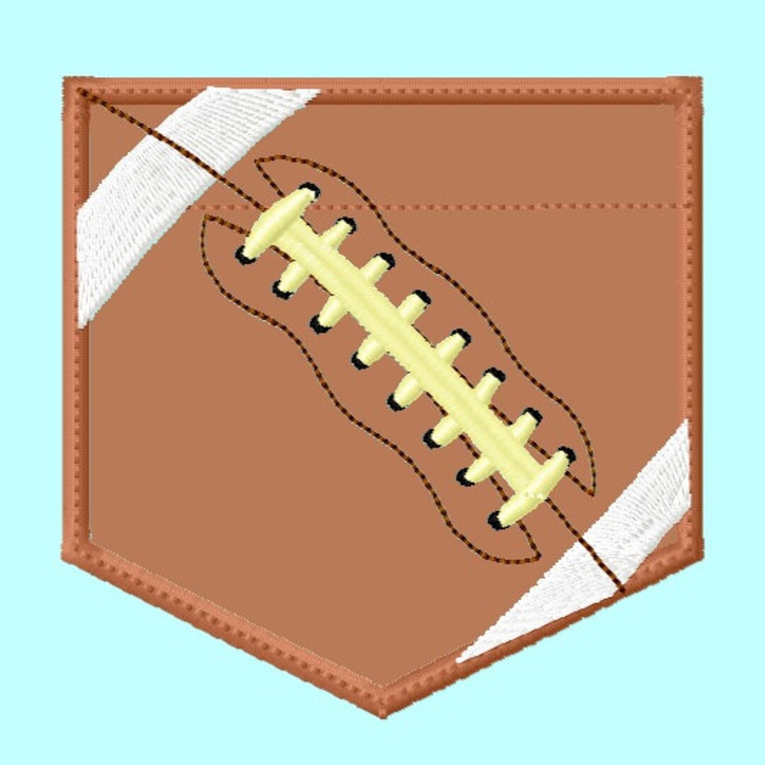 Football Pocket Shape Applique Embroidery Design 4 Sizes for Hoops 4x4 ...