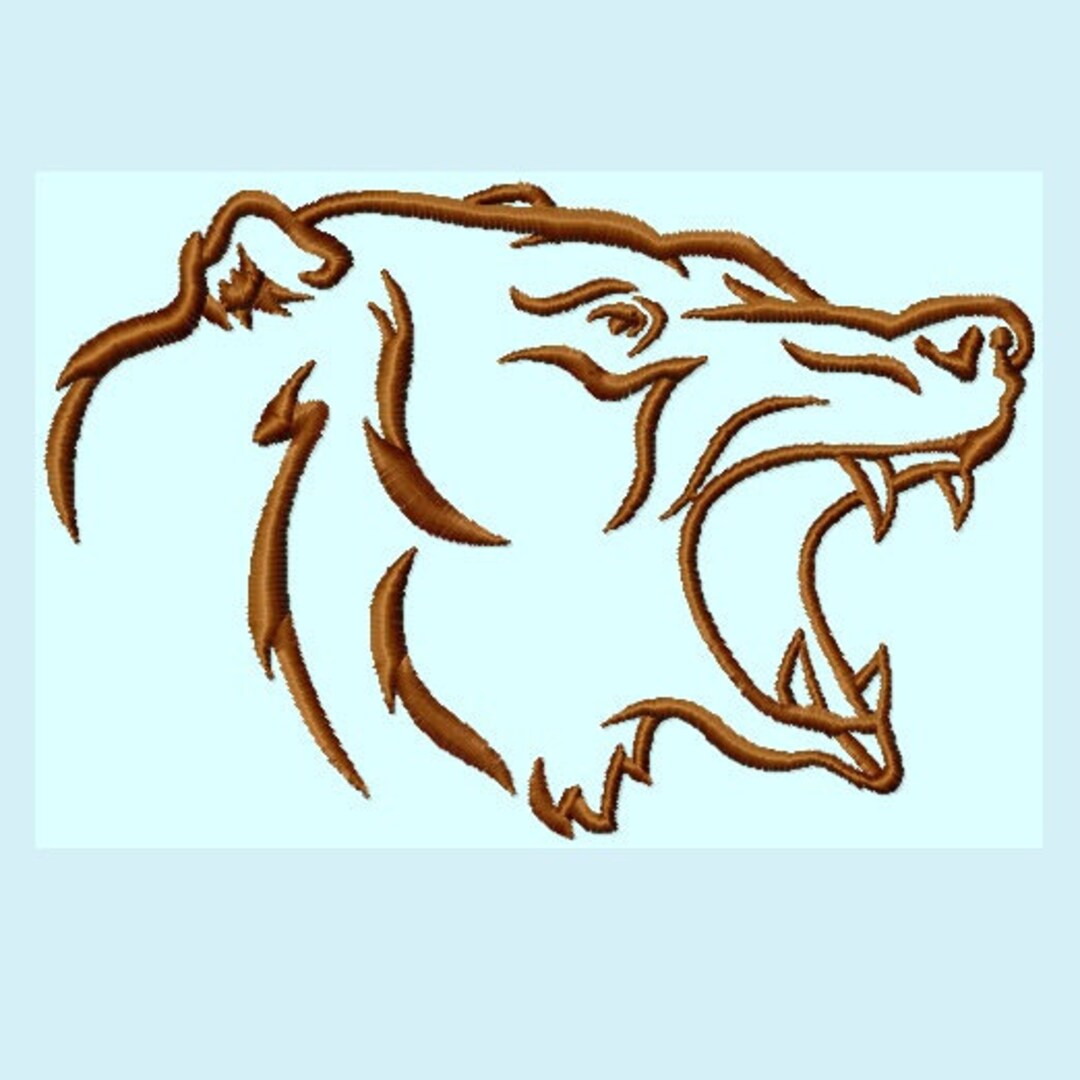 Bear Head Outline Embroidery Designs 6 Sizes Included INSTANT DOWNLOAD ...